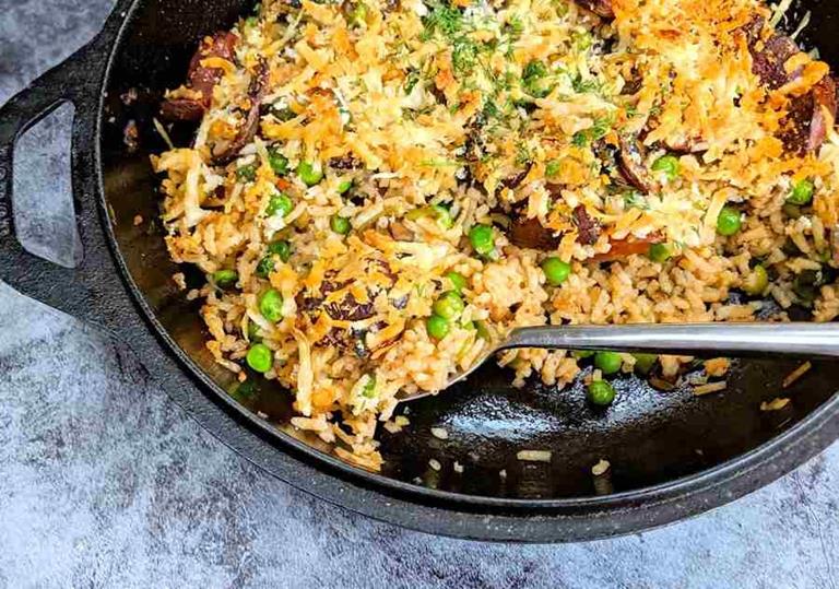 Crispy Rice With Chorizo And Mushrooms | Recipe | Cuisine Fiend