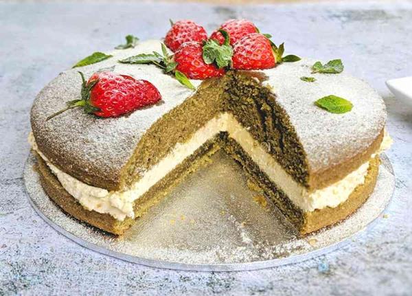 Matcha Cake With Lemon Scented Cream | Recipe | Cuisine Fiend