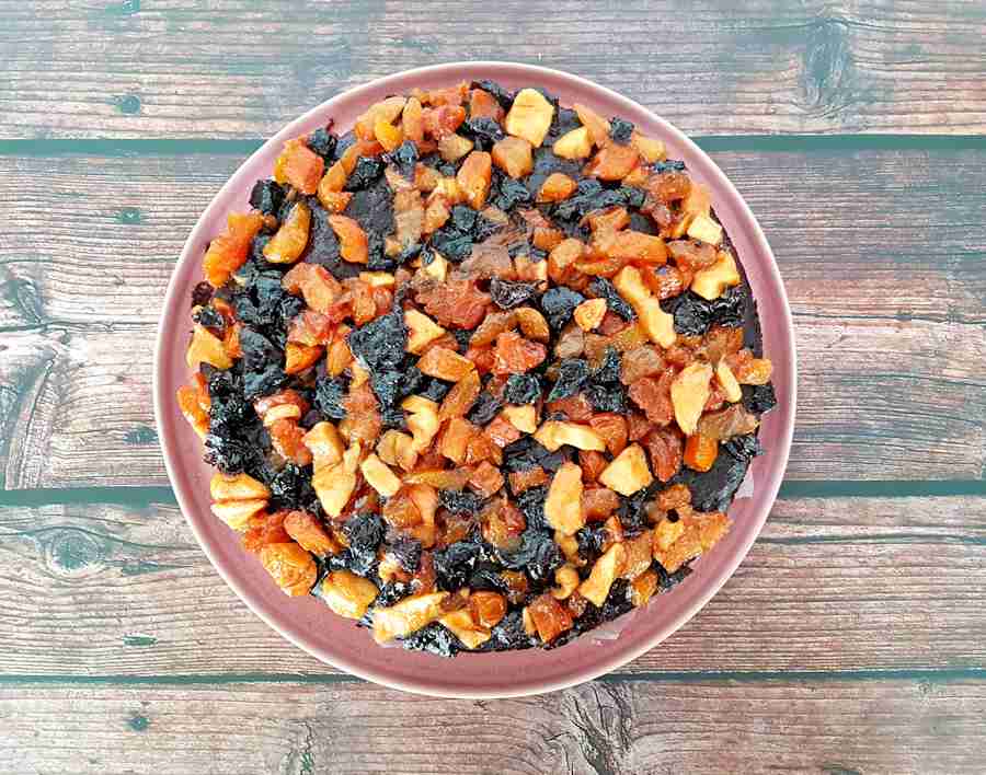 Midnight Cake With Fruit Salad Topping | Recipe | Cuisine Fiend