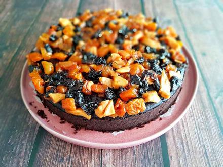 Midnight Cake With Fruit Salad Topping | Recipe | Cuisine Fiend