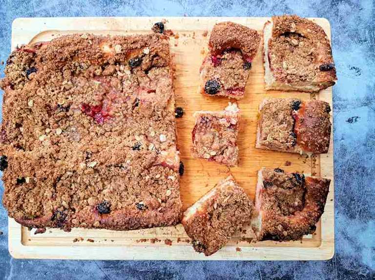 Plum Brioche With Cinnamon Crumble Topping | Recipe | Cuisine Fiend