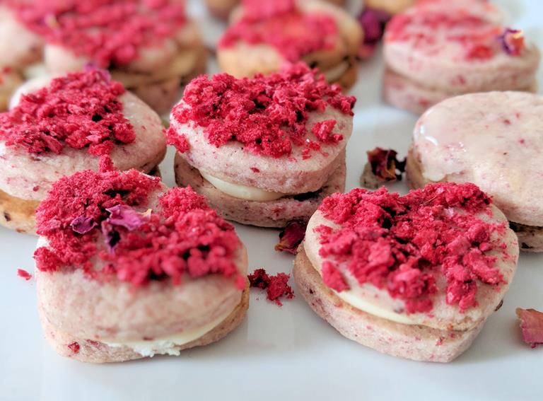 Rose And Raspberry Valentine Biscuits | Recipe | Cuisine Fiend