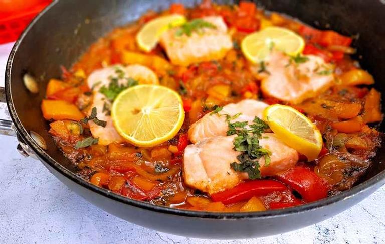 Shakshuka With Poached Salmon | Recipe | Cuisine Fiend