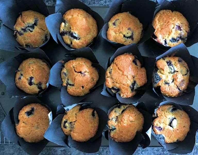 Cupcakes With Smashed Blueberries | Recipe | Cuisine Fiend