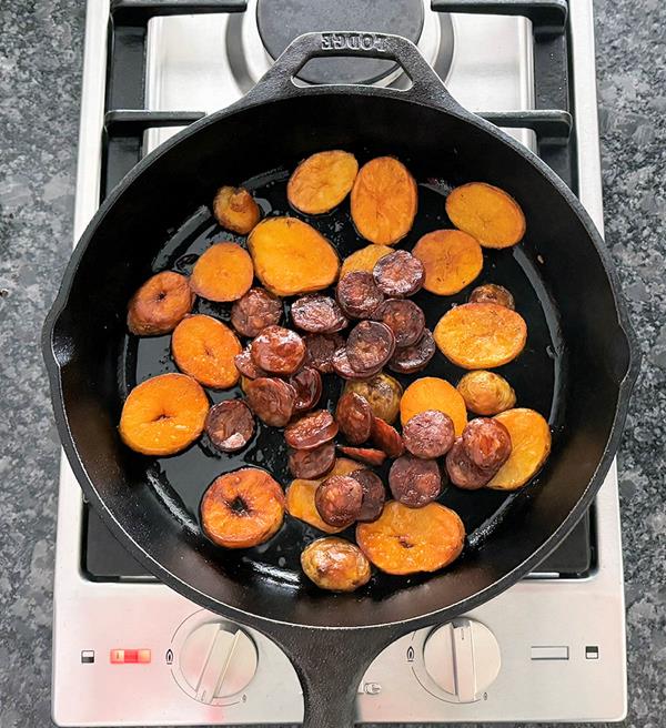 Crispy Chorizo Potatoes | Recipe | Cuisine Fiend
