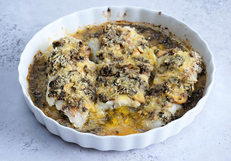 Fish With Mushroom Gratin | Recipe | Cuisine Fiend
