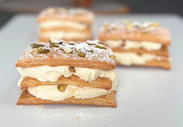 Pistachio And Cream Mille-Feuille | Recipe | Cuisine Fiend