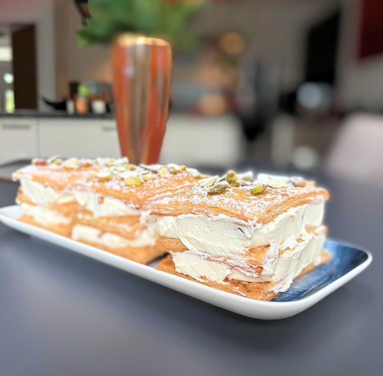 Pistachio And Cream Mille-Feuille | Recipe | Cuisine Fiend